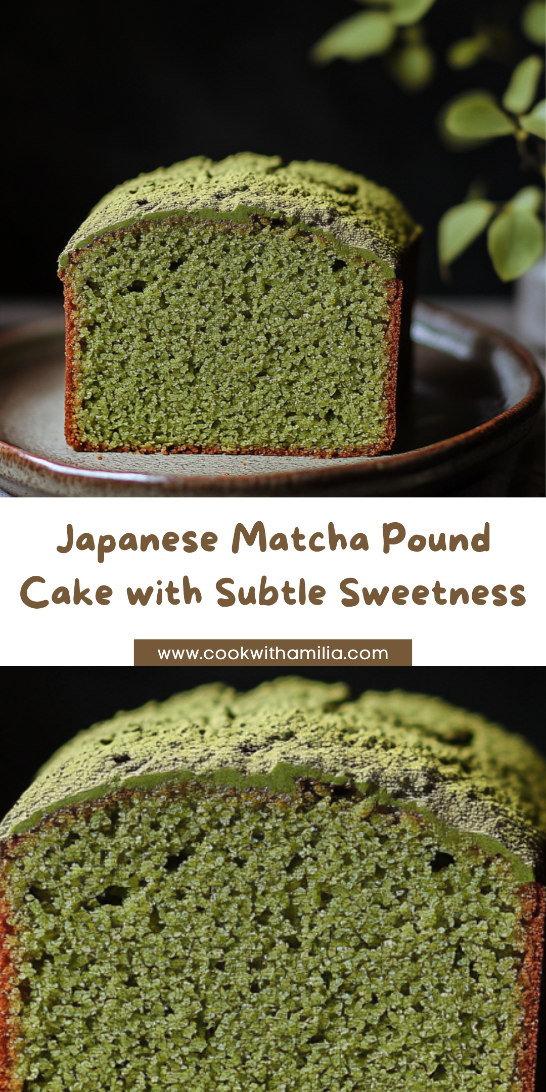Japanese Matcha Pound Cake with Subtle Sweetness