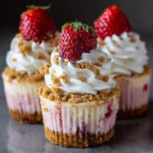 Strawberry Crunch Cheesecake Cups – Creamy & Irresistible Treat